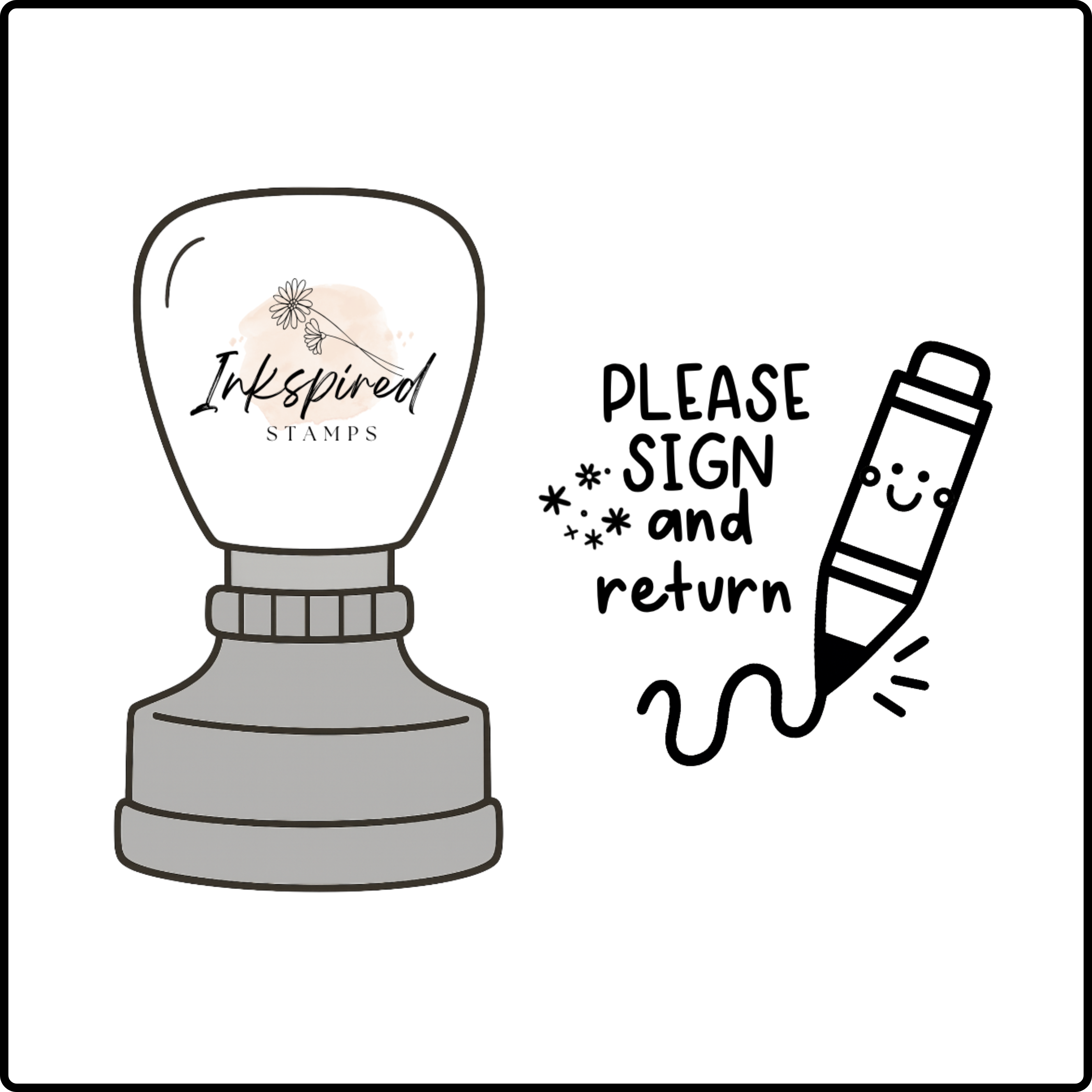 Please Sign and Return Stamp – Inkspired Stamps