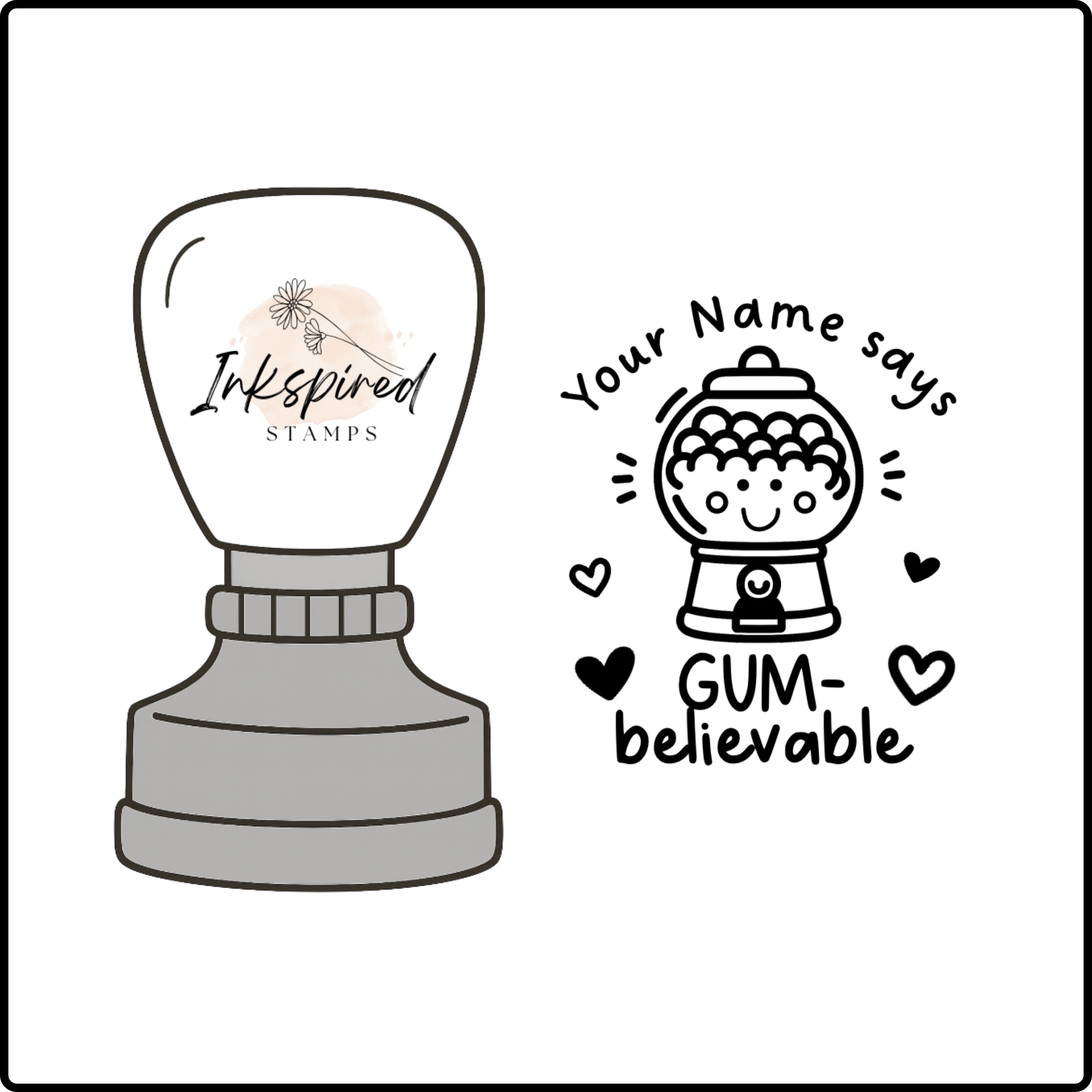 Gum-believeable Personalised Stamp – Inkspired Stamps